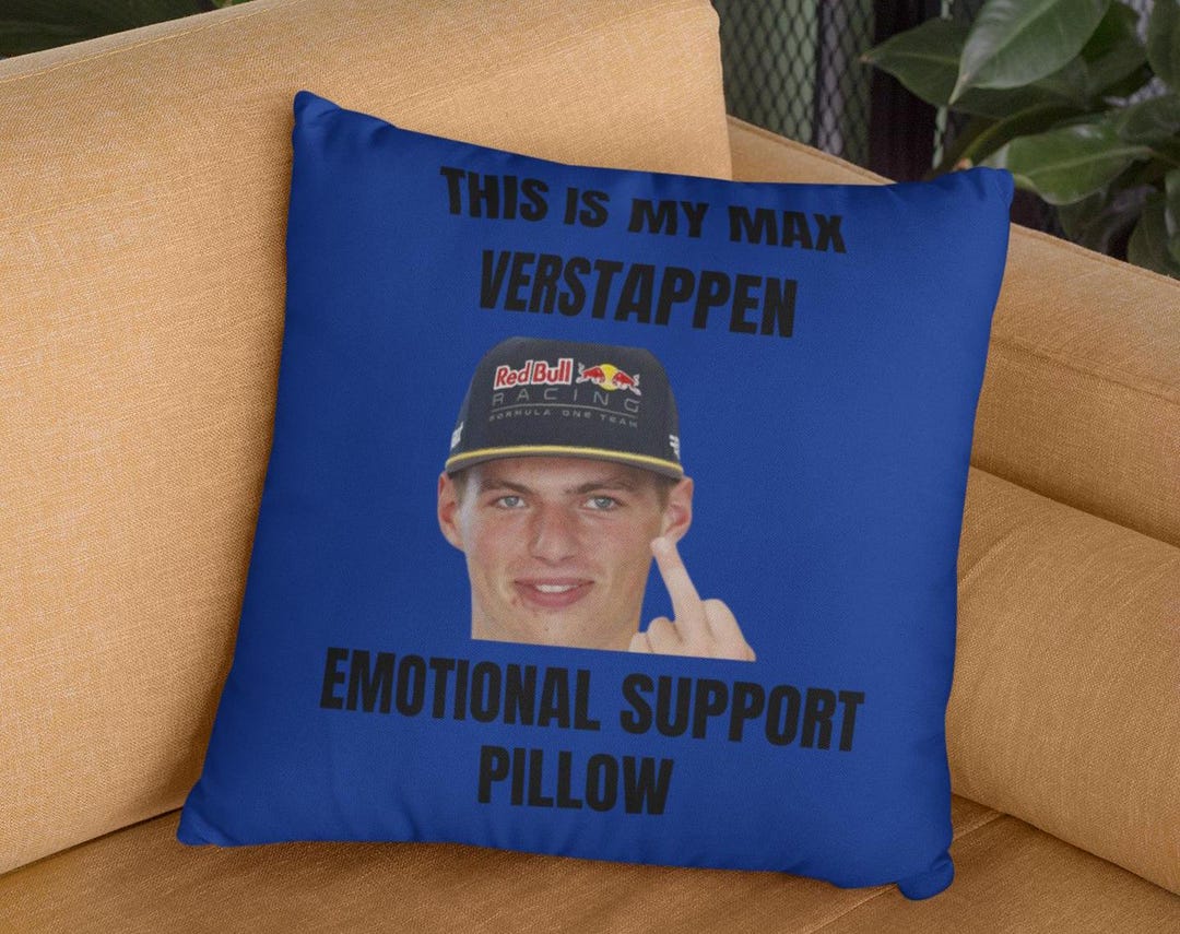 Max Verstappen Emotional Support Pillow F1 Pillow for Fans, Spun ...