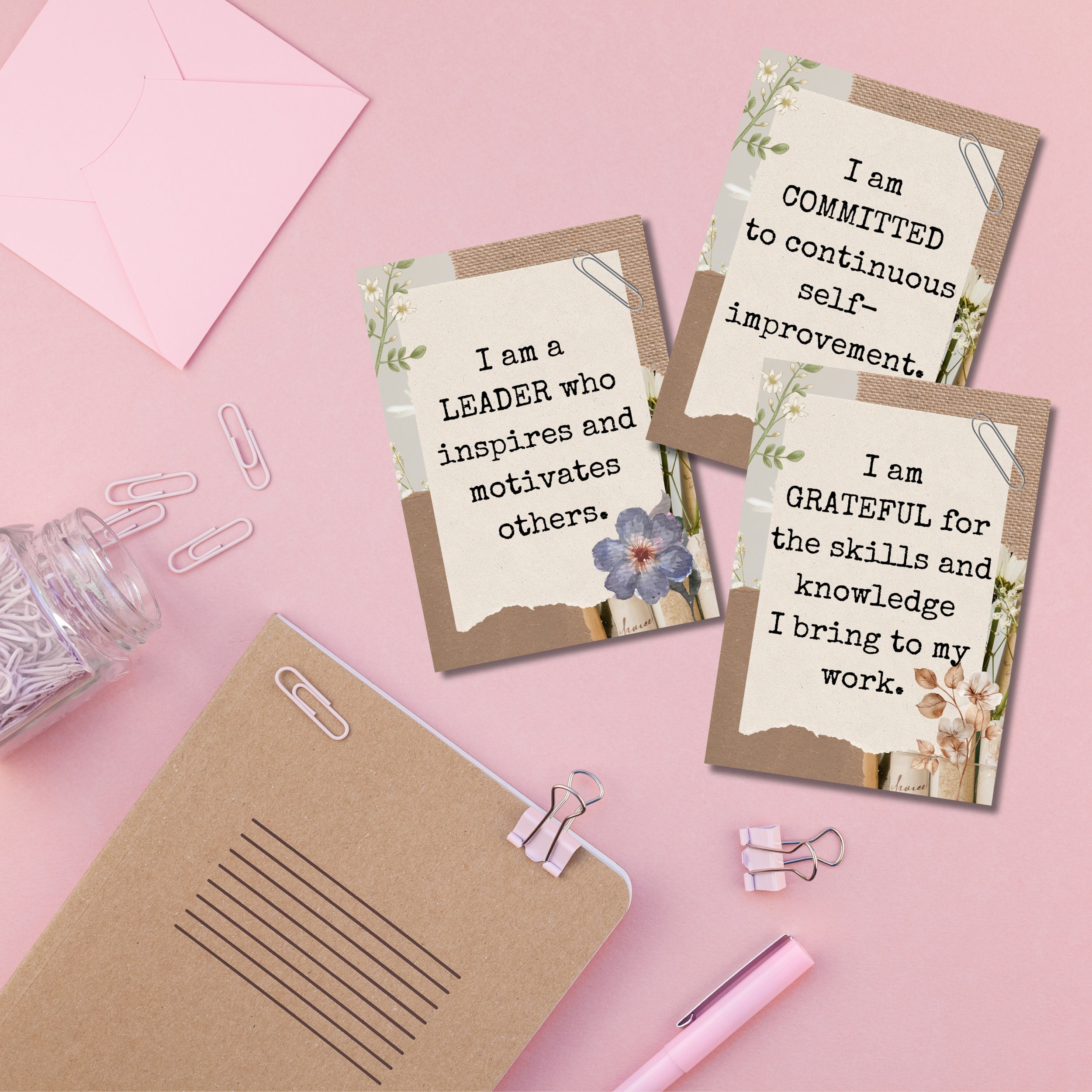 Affirmation Cards Printable for Work | Boost Productivity & Motivation ...
