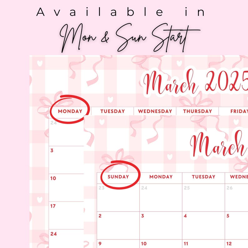 Calendar 2025 Printable Monthly Planner Landscape DIY Wall Calendar ...