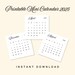 2025 Mini Calendar Printable: Elegant Pocket Planner (PDF, PNG) - Etsy
