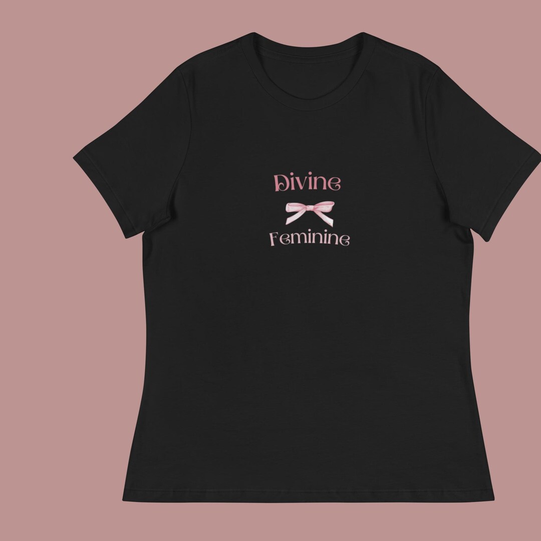 Divine Feminine Women's Relaxed T-shirt- Aesthetic Tee, Lyric, Coquette ...