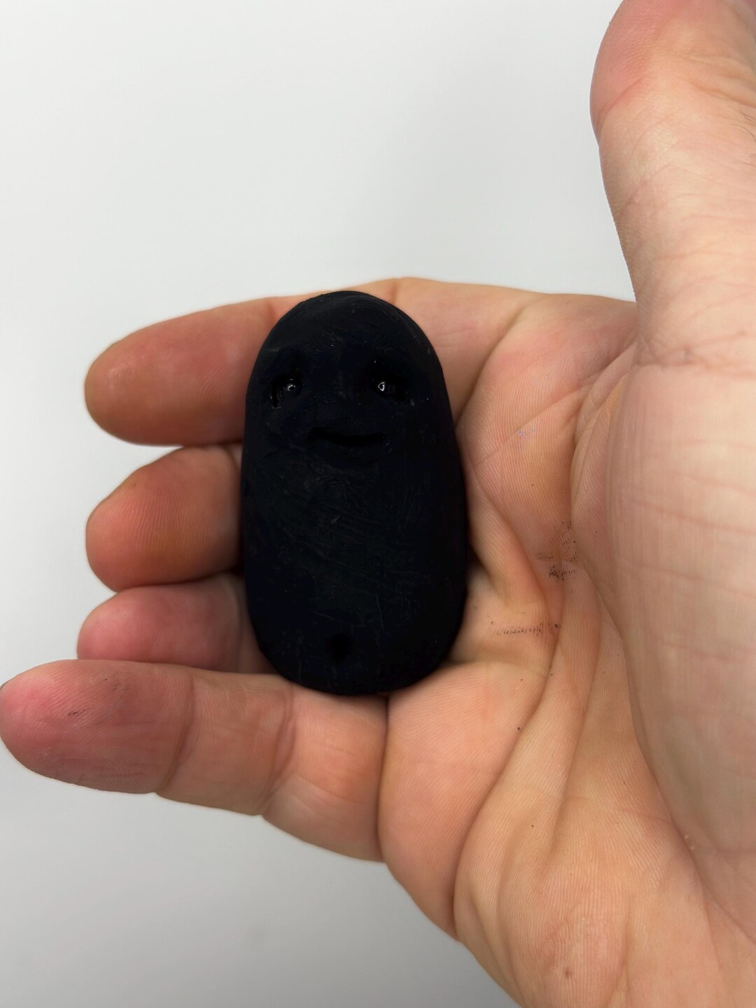Worlds Blackest Bean. Unique Polymer Clay Figurine Painted With Musou ...