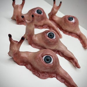 Polymer Clay Eyeball Slug Sculpture – Creepy Realistic Eyestalk ...
