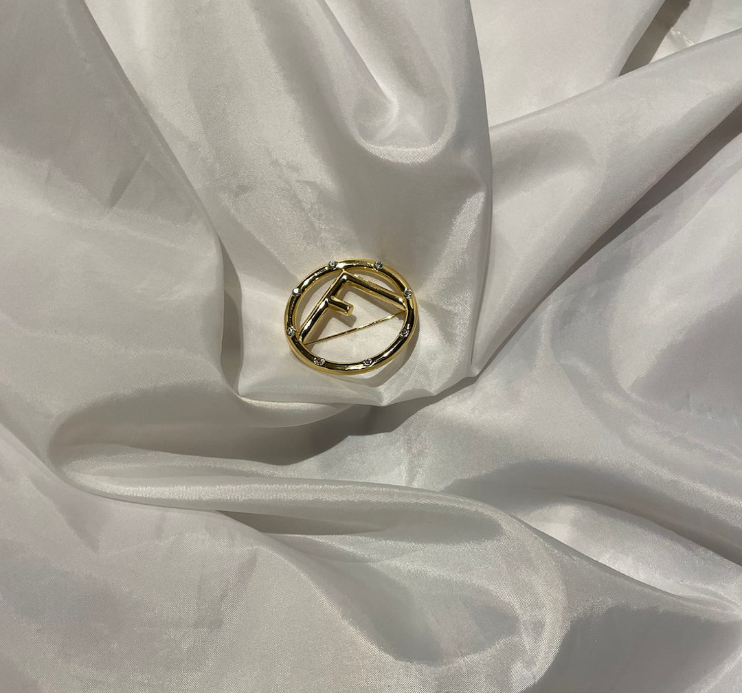 Delightful Gold Tone Fendi Brooch With Stones - Etsy