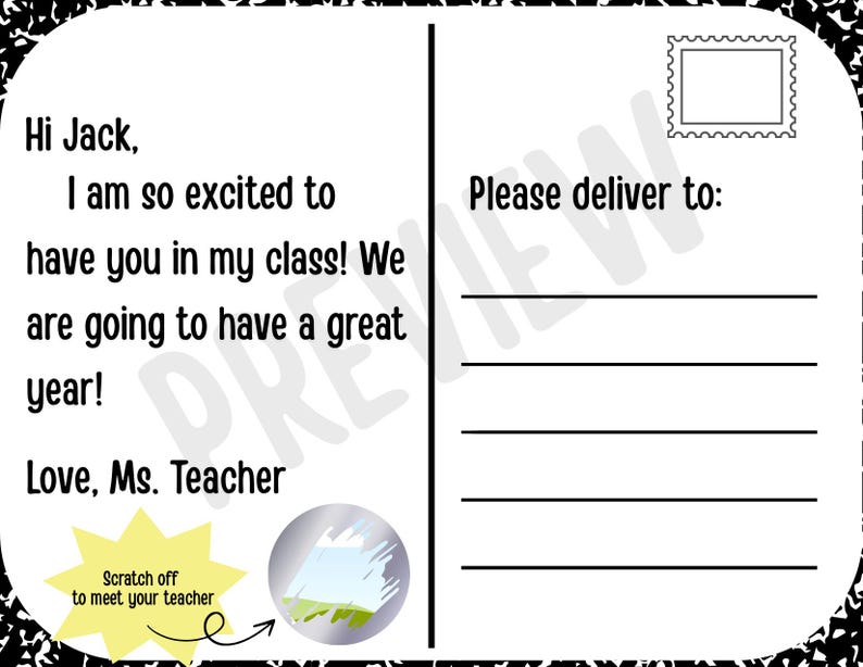 Editable Canva Postcard Template for Teachers | Back-to-school Mailer ...