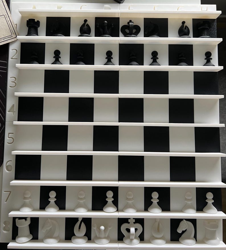 Wall-mounted Vertical Chess Board Space-saving, Unique Decorative Chess ...