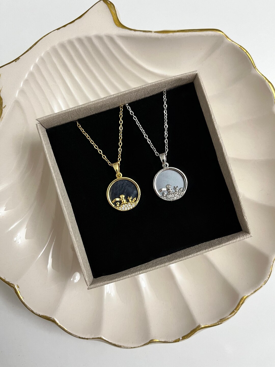 Stainless Steel Round Necklace, Little Prince Necklace Vintage Jewelry ...