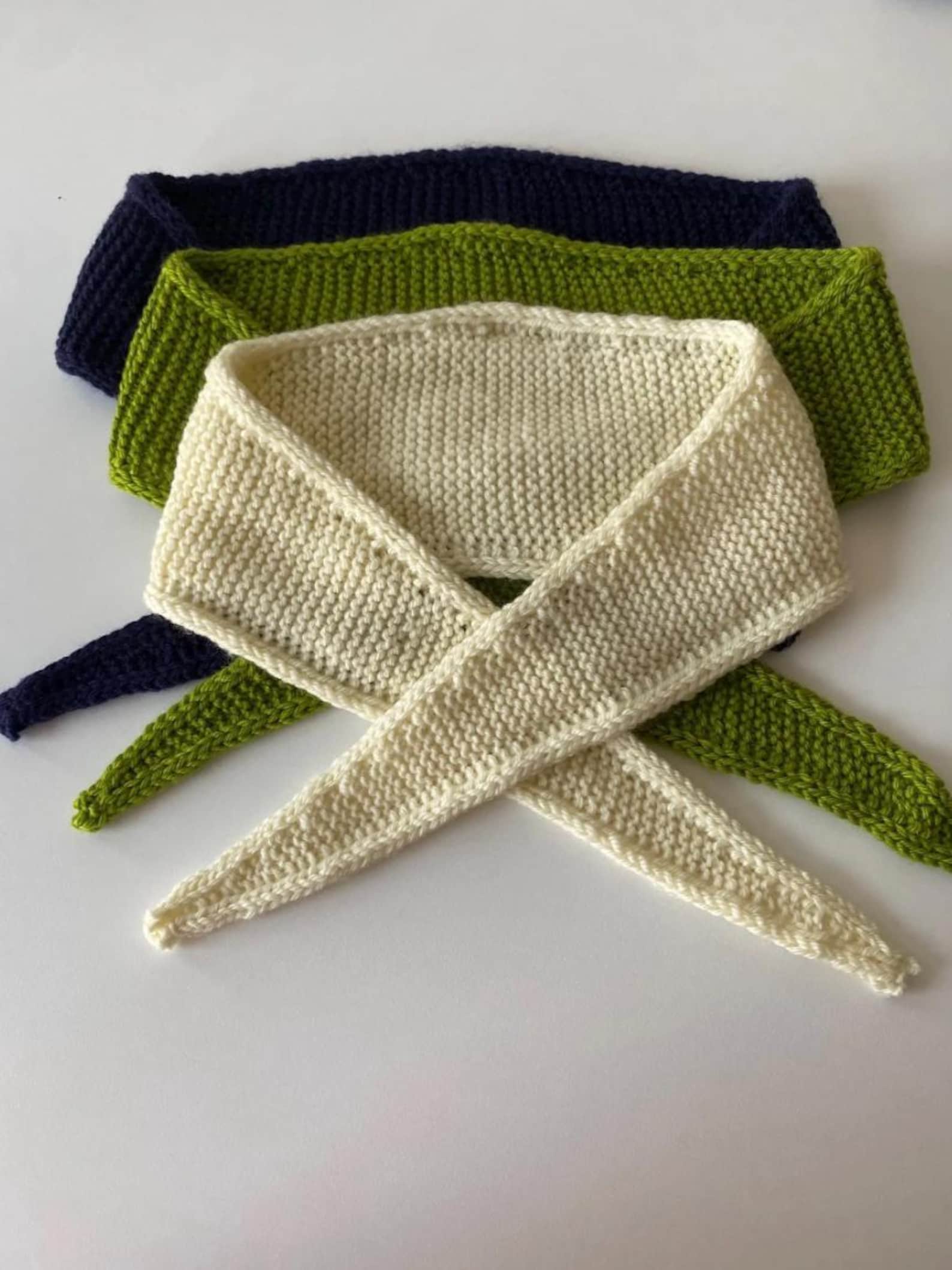 Hand-knitted Merino Wool Mini Scarf: Triangle Kerchief - Etsy UK