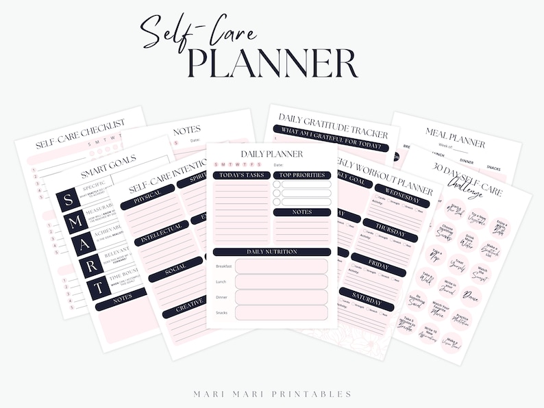Printable Self Care Planner Customize Your Personal Wellness Journey Etsy