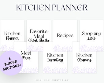 Printable Kitchen Planner | Menu Planning | Food Inventory - Etsy