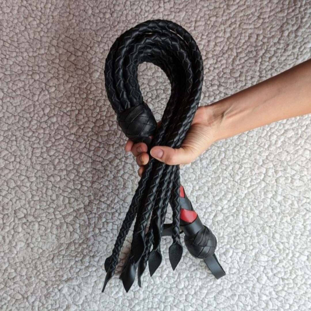 Genie Leather Cat O' Nine Tails Calfskin Braided Flogger BDSM Medium ...