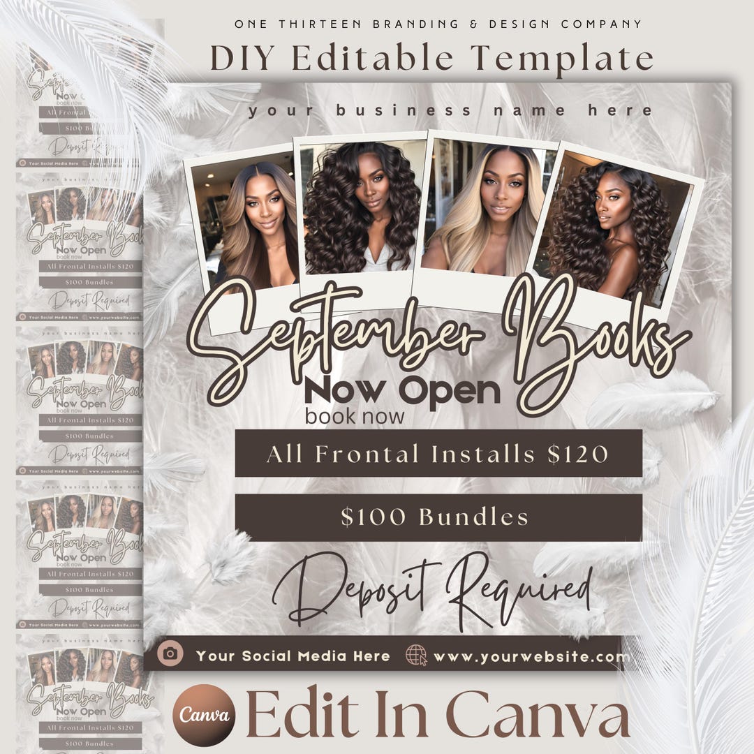 September Bookings Flyer, Book Now Flyer, September Appointment Flyer ...