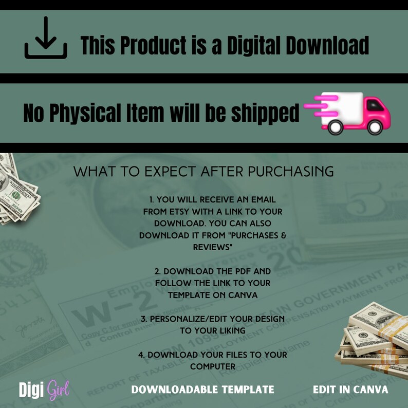 Cha-ching! Your Refund is Ready Tax Bundle, Books Now Template ...