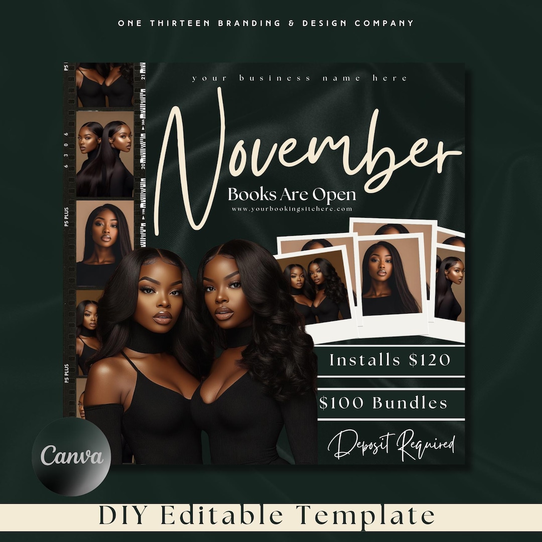 November Bookings Flyer, Book Now Flyer, November Appointment Flyer ...