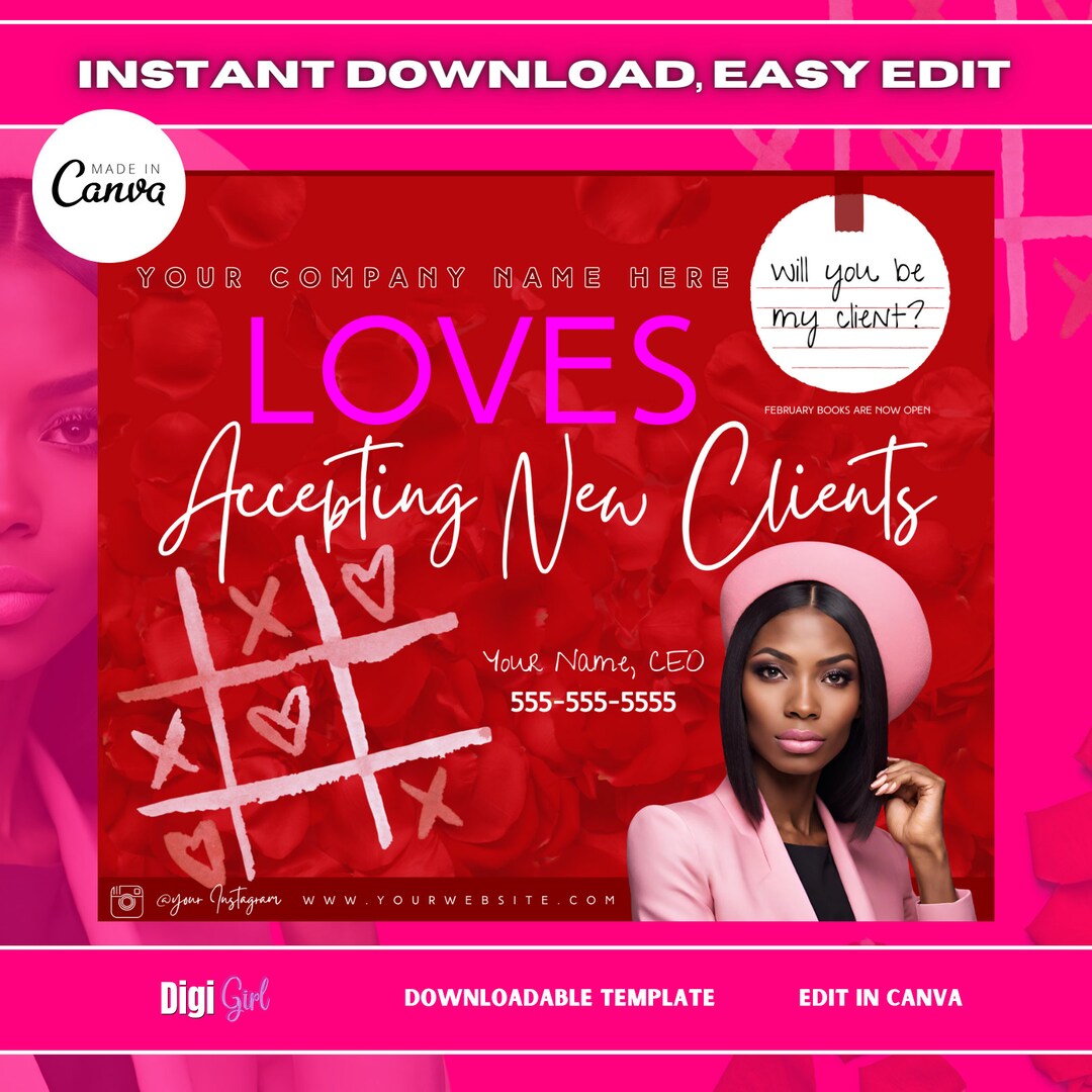 Love Accepting New Appointments, February Books Now Open Template ...