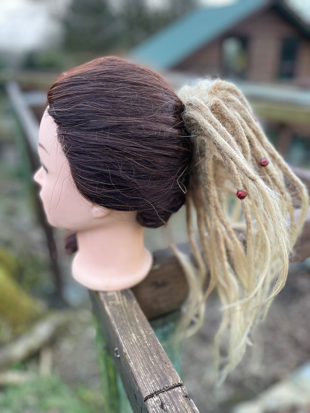 100% Human Hair Claw Clip Dreadlock Extension Blonde Ponytail Hairtie ...