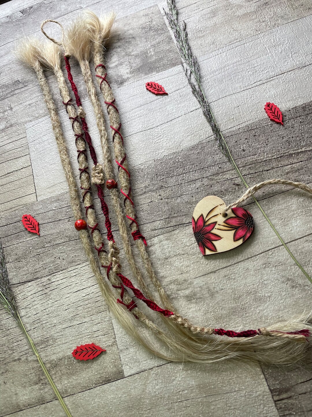 X4 Blonde Dreadlock Extensions & Macrame Hair Wrap 100% Human Hair 17 ...