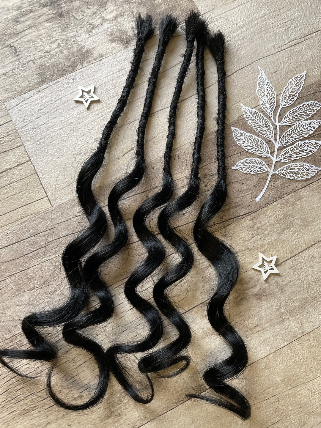 X5 Black Wavy 100% Human Hair Dreadlock Extensions 14 Inch - Etsy