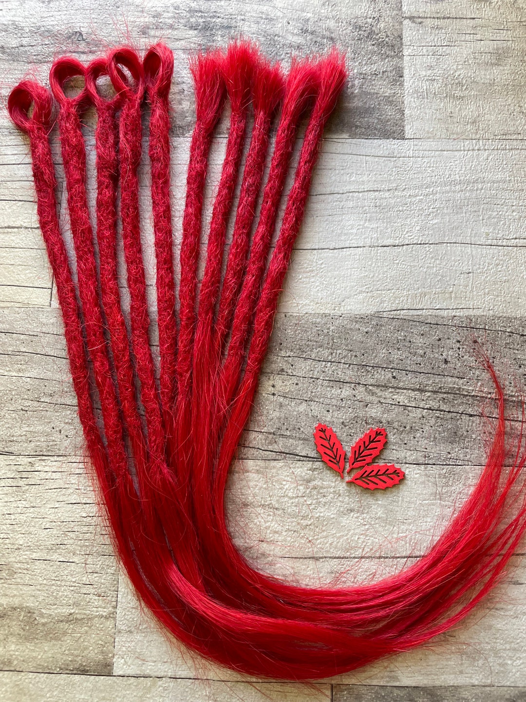 Red Dreadlock Extensions 100% Human Hair 17 Inch Looped Single Ended - Etsy