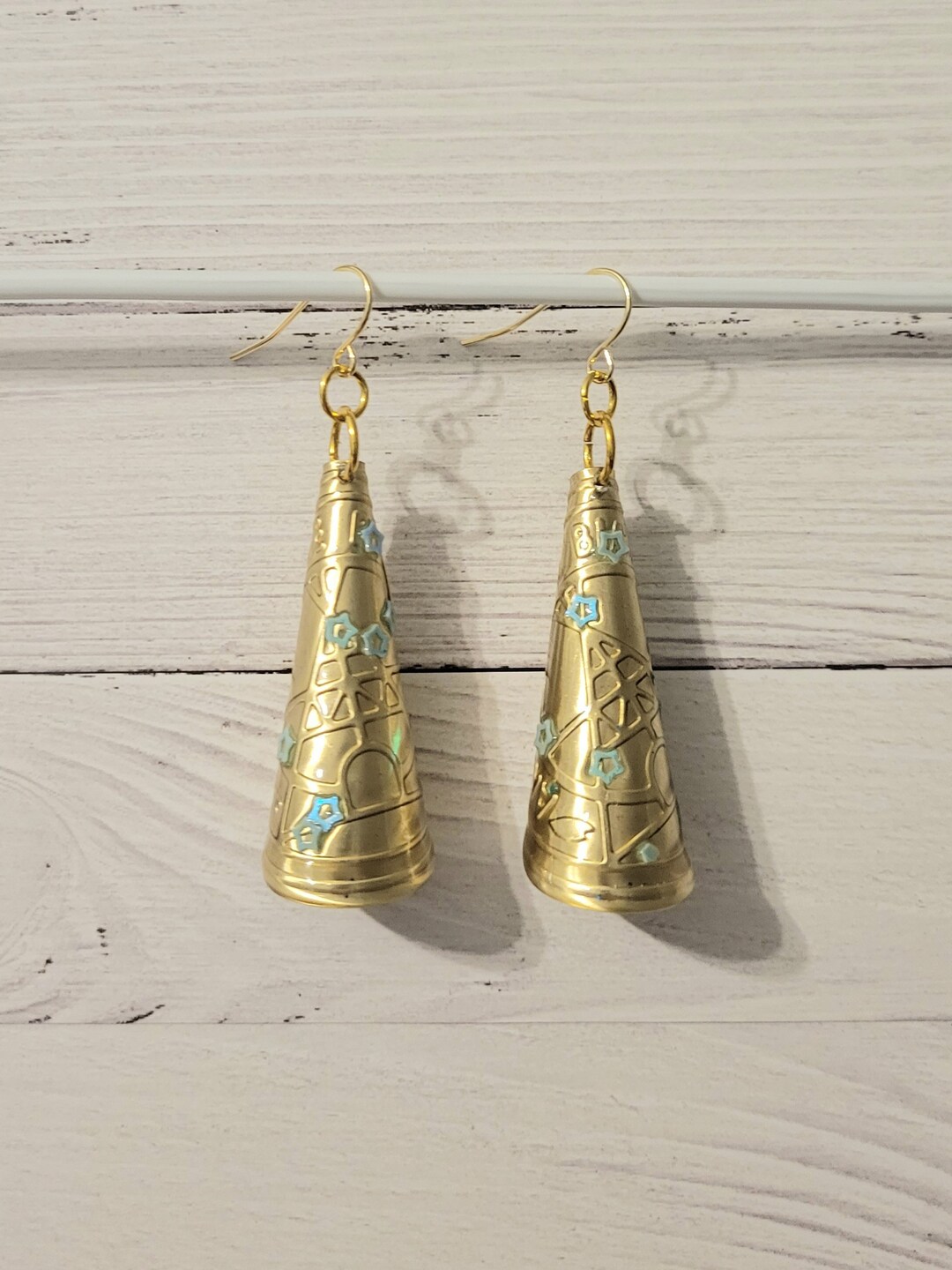 Sparkle Epoxy Resin Dipped Jingle Cone Earrings - Etsy