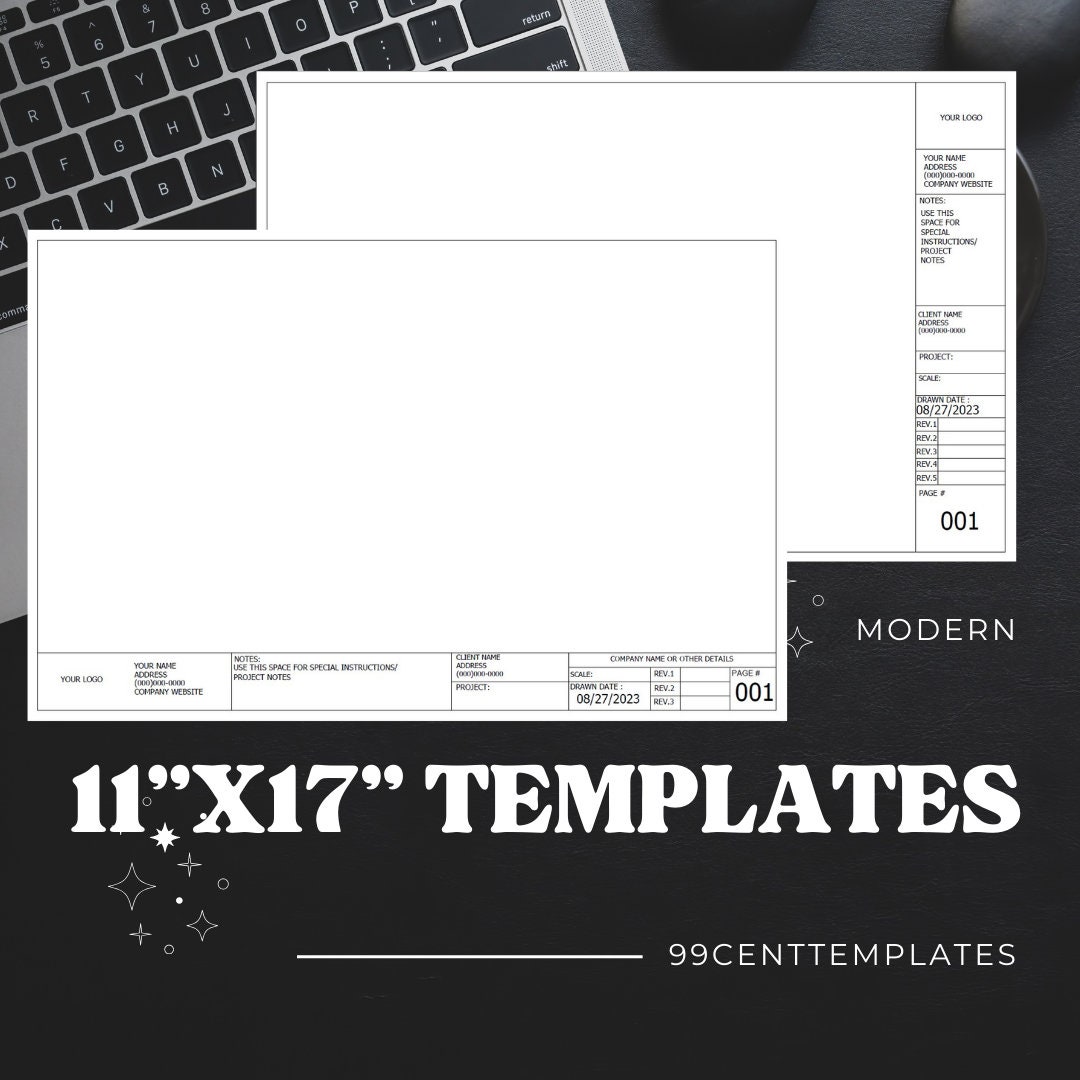 Autocad Title Block Templates 11x17 Vertical & Horizontal - Etsy