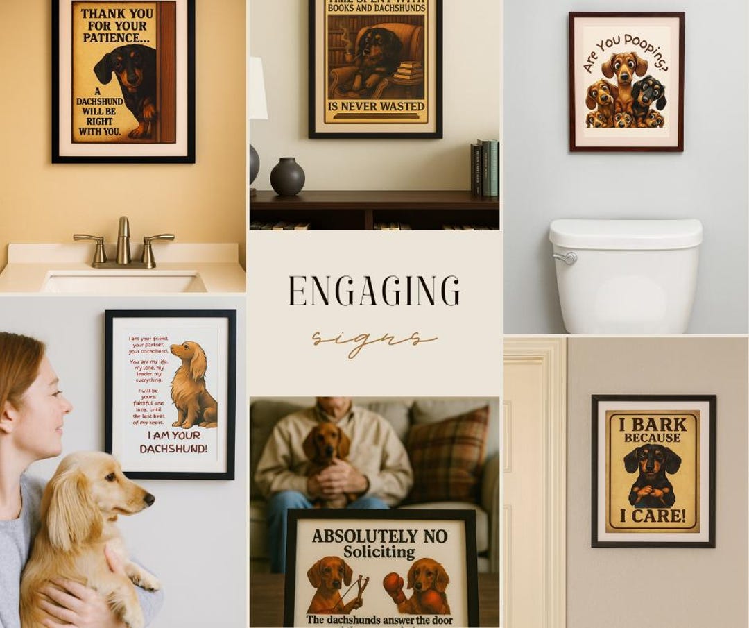 Funny Dachshund Sign – Whimsical Doxie Lover Gift Home Decor - Etsy