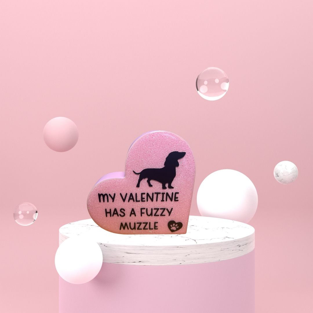 Dachshund Valentine Desk Sign Sparkling Valentines Day - Etsy
