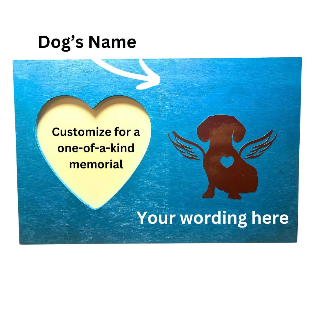Dachshund Dog Picture Frame Memorial Plaque Sign Rainbow Bridge ...