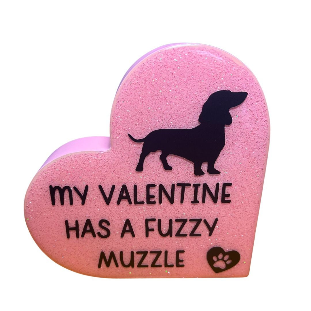 Dachshund Valentine Desk Sign Sparkling Valentines Day - Etsy