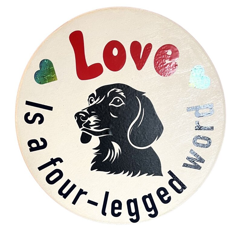 Dachshund Desk Wall Kitchen Den Sign Love is A Four Legged Word - Etsy