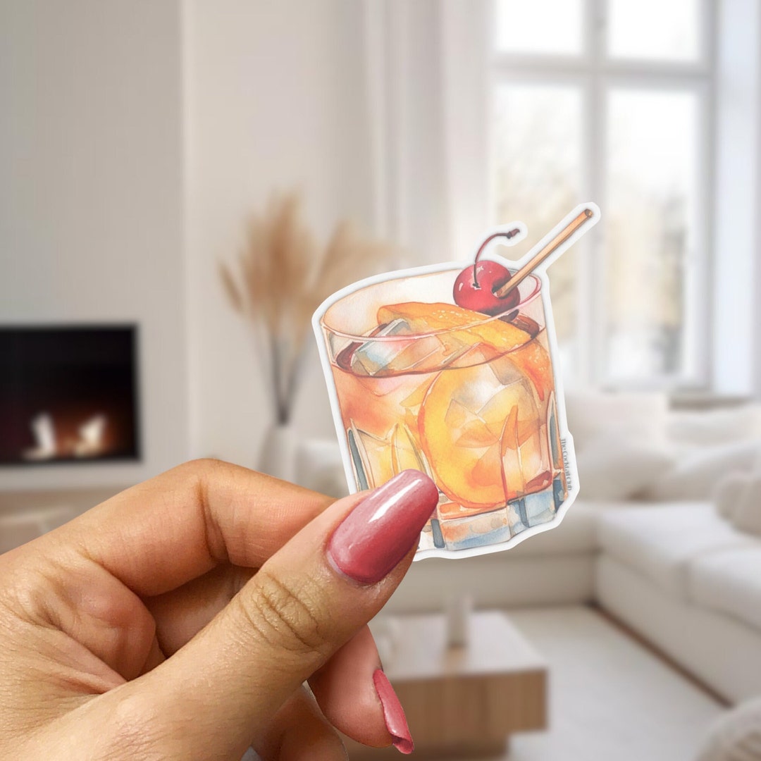 Old Fashioned Vinyl Decal Sticker, Cocktail Sticker, Classic Cocktail ...