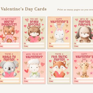 Printable Kids Valentines Day Cards, Classroom Valentines Day Cards ...