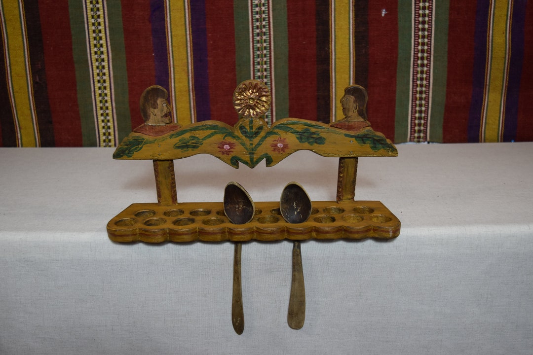 Vintage Spoon Holder Spoon Rest Wall Wood Shelf Rustic Utensil ...