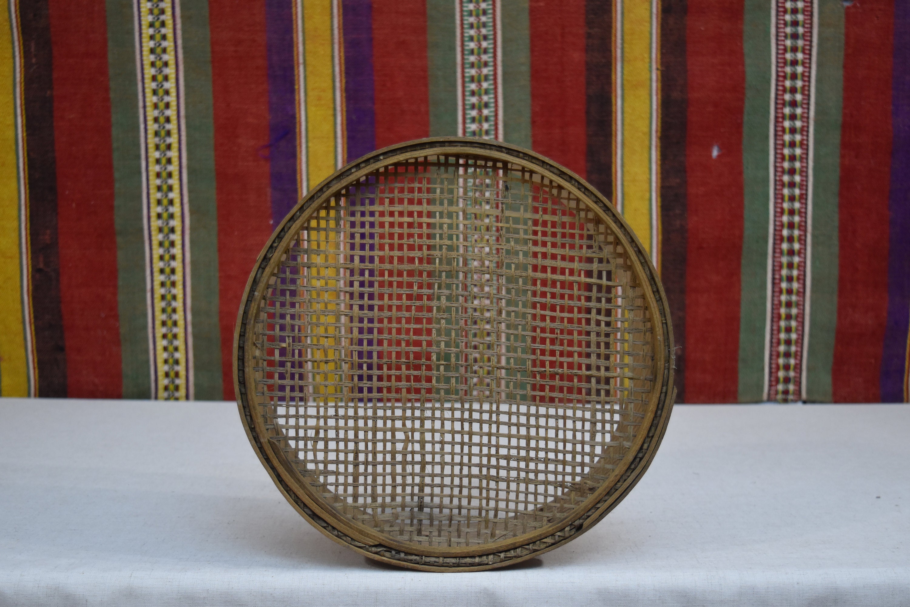 Antique Sieve Large Round Bentwood Grain Sieve Primitive Wood Sieve ...