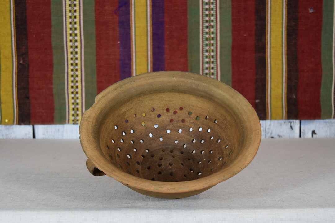 Antique Colander Rustic Ceramic Colander Old Ceramic Strainer Clay Bowl ...
