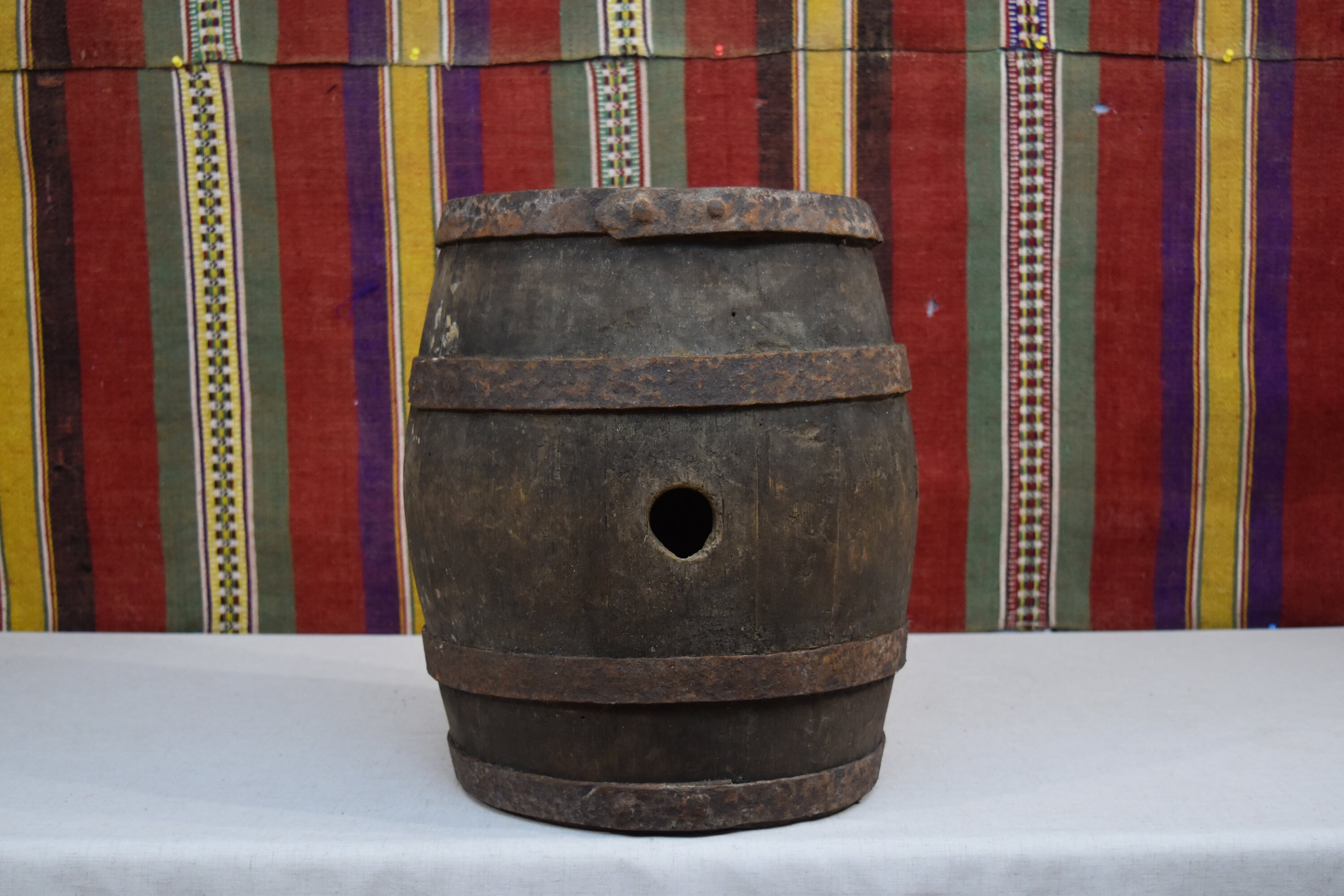 Wooden Barrel Antique Wooden Barrel Rustic Barrel Wooden Barrel Decor ...