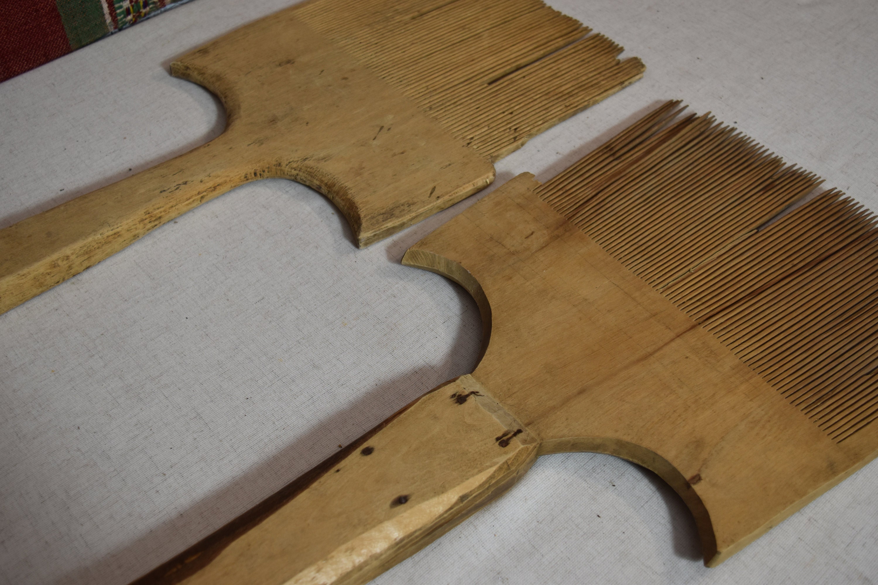 Antique Wool Comb Set of 2 Wooden Comb Wool Carder Primitive Rustic ...