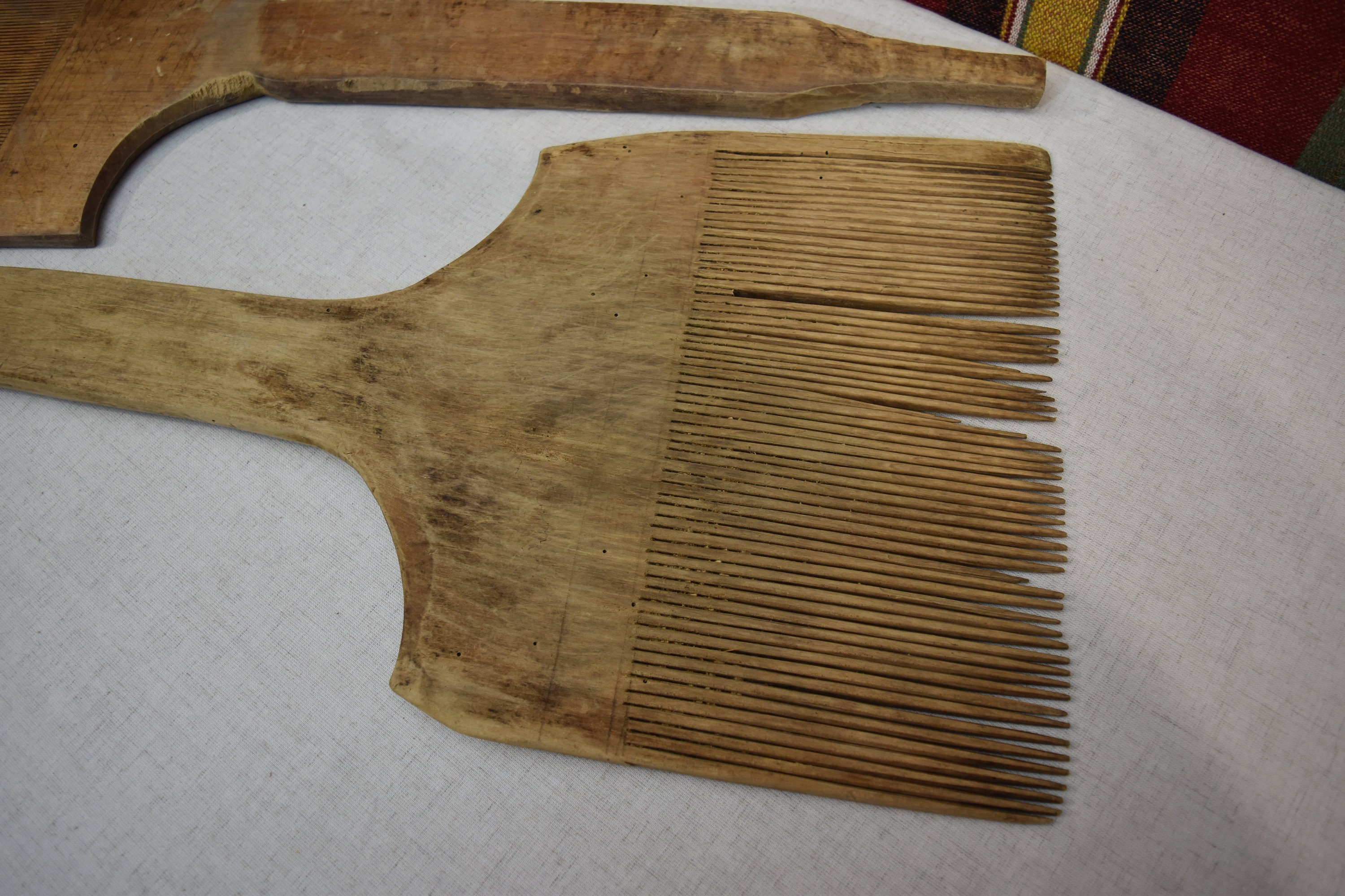 Antique Wool Comb Set of 2 Wooden Comb Wool Carder Primitive Rustic ...