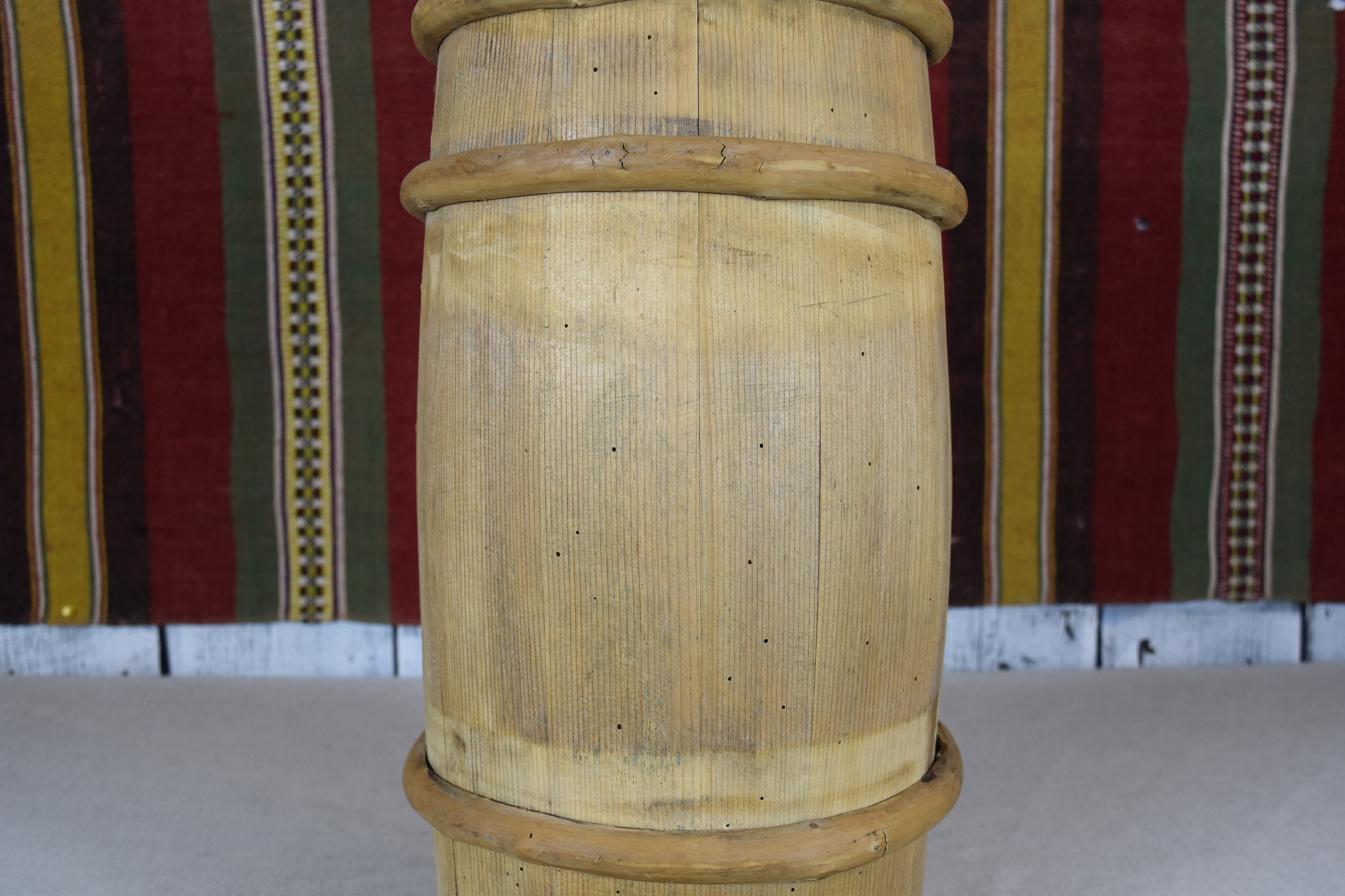 Wooden Barrel Antique Wooden Barrel Rustic Barrel Wooden Barrel Decor ...