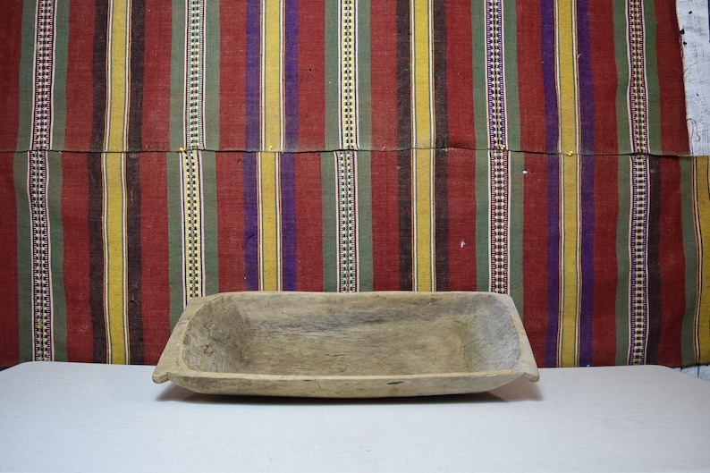 Antique Dough Bowl Rustic Wood Bowl Hand Carved Bread Bowl Centerpiece ...
