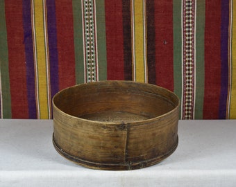 Antique Sieve Large Round Bentwood Grain Sieve Primitive Wood Sieve ...