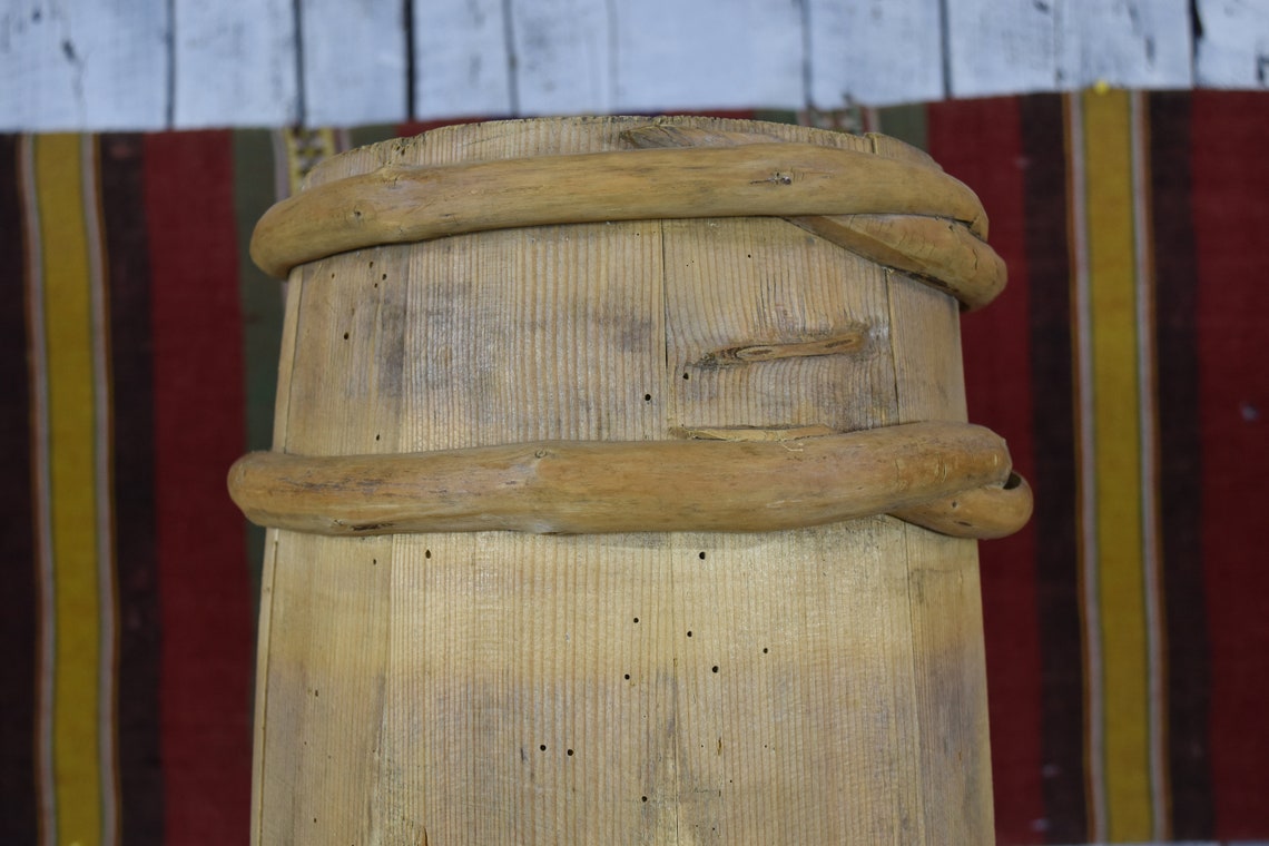 Wooden Barrel Antique Wooden Barrel Rustic Barrel Wooden Barrel Decor ...