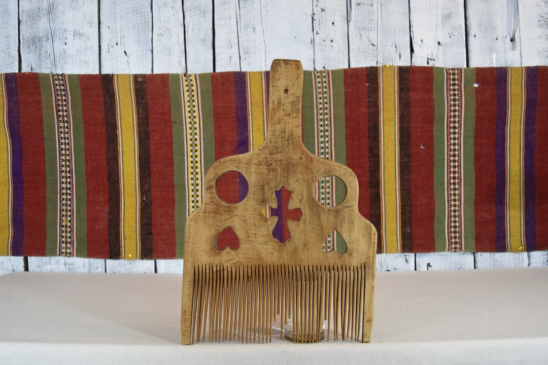 Antique Comb Wooden Comb Wool Comb Hand Wool Comb Hand Carder Primitive ...