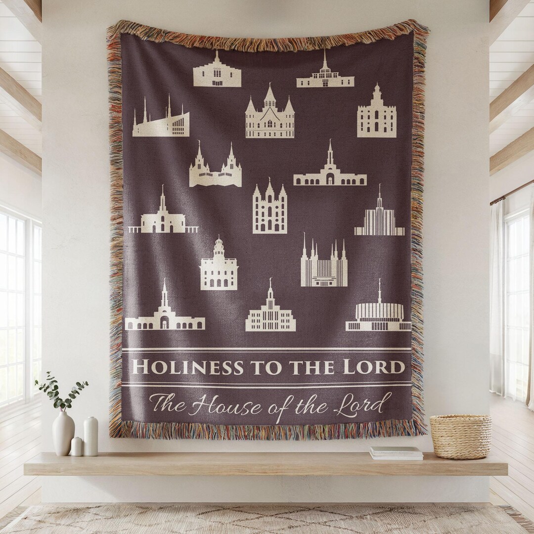 LDS Temples Woven Blanket; Church of Jesus Christ Home Decor Tapestry ...