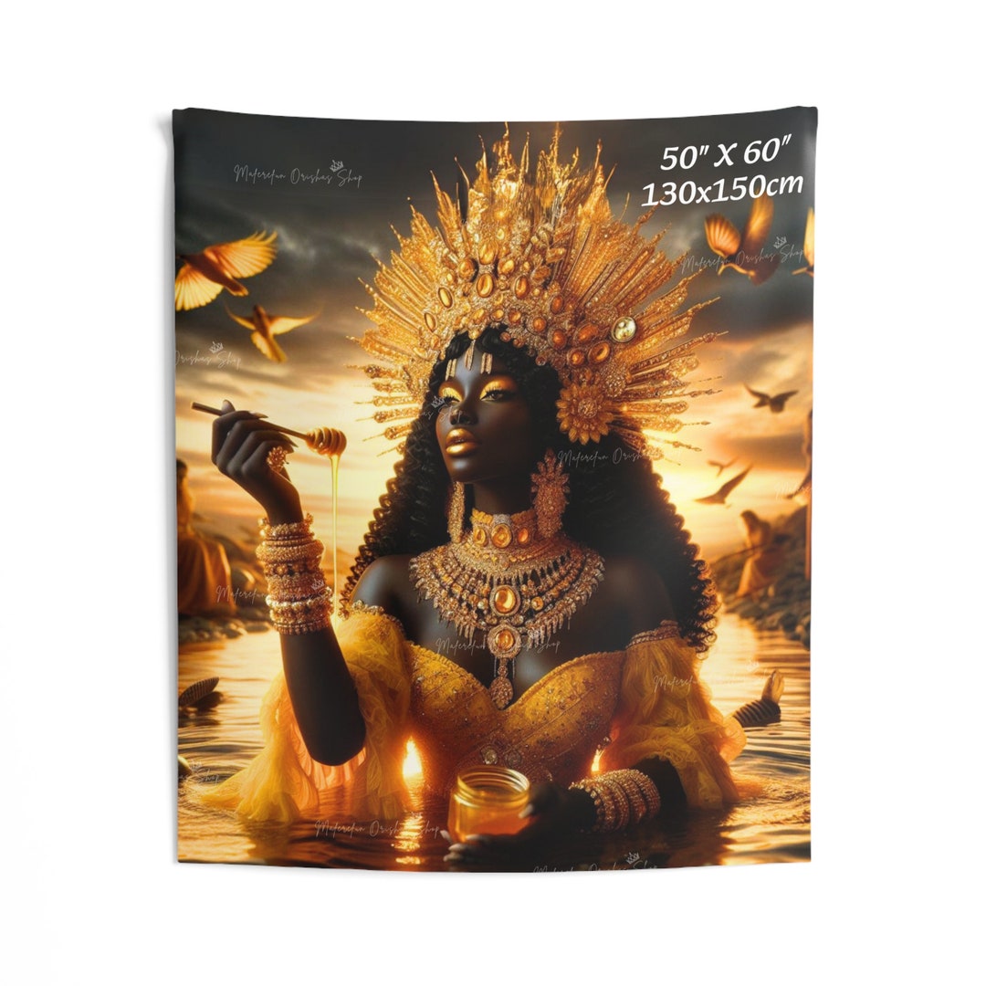 OSHUN Tapestry, Regla De Ocha, Art Tapestries for Wall, Throne Cloth ...