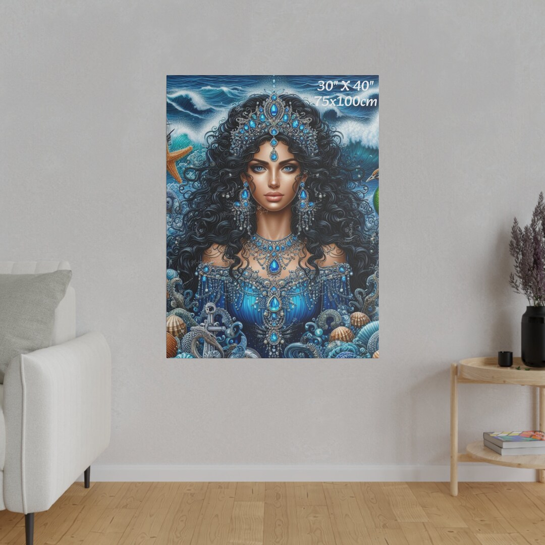Matte Canvas Painting, Personalized With Yemaya 5 Design: Sacred Canvas ...