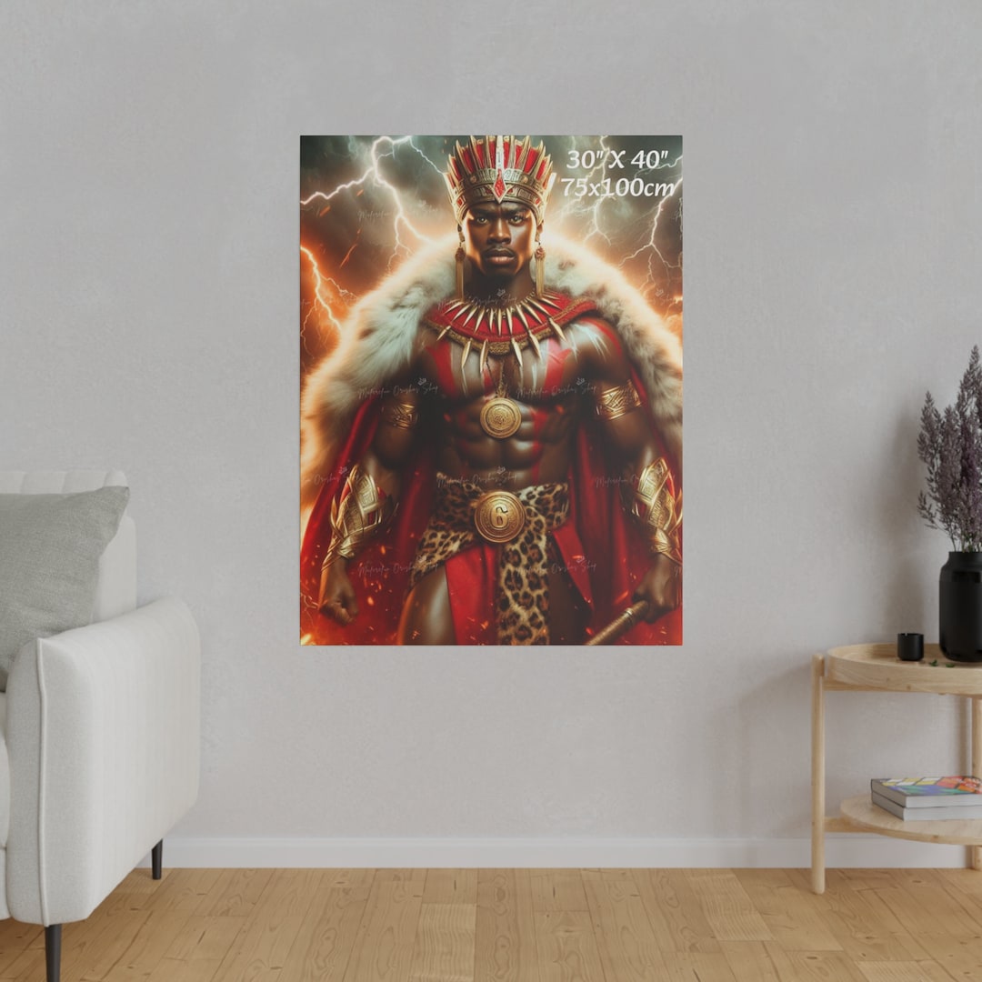 Personalized Matte Canvas Painting, With Orisha Design SHANGO 2: Sacred Canvas Art, Yoruba Wall ...