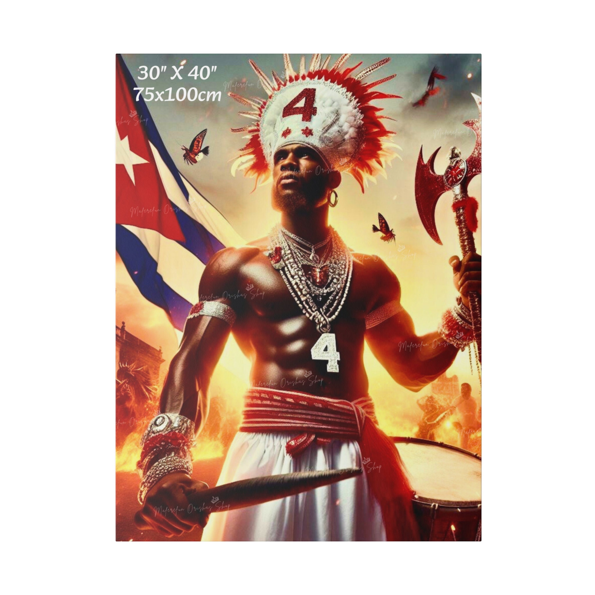 Personalized Matte Canvas Painting, With Design of the Orisha SHANGO ...