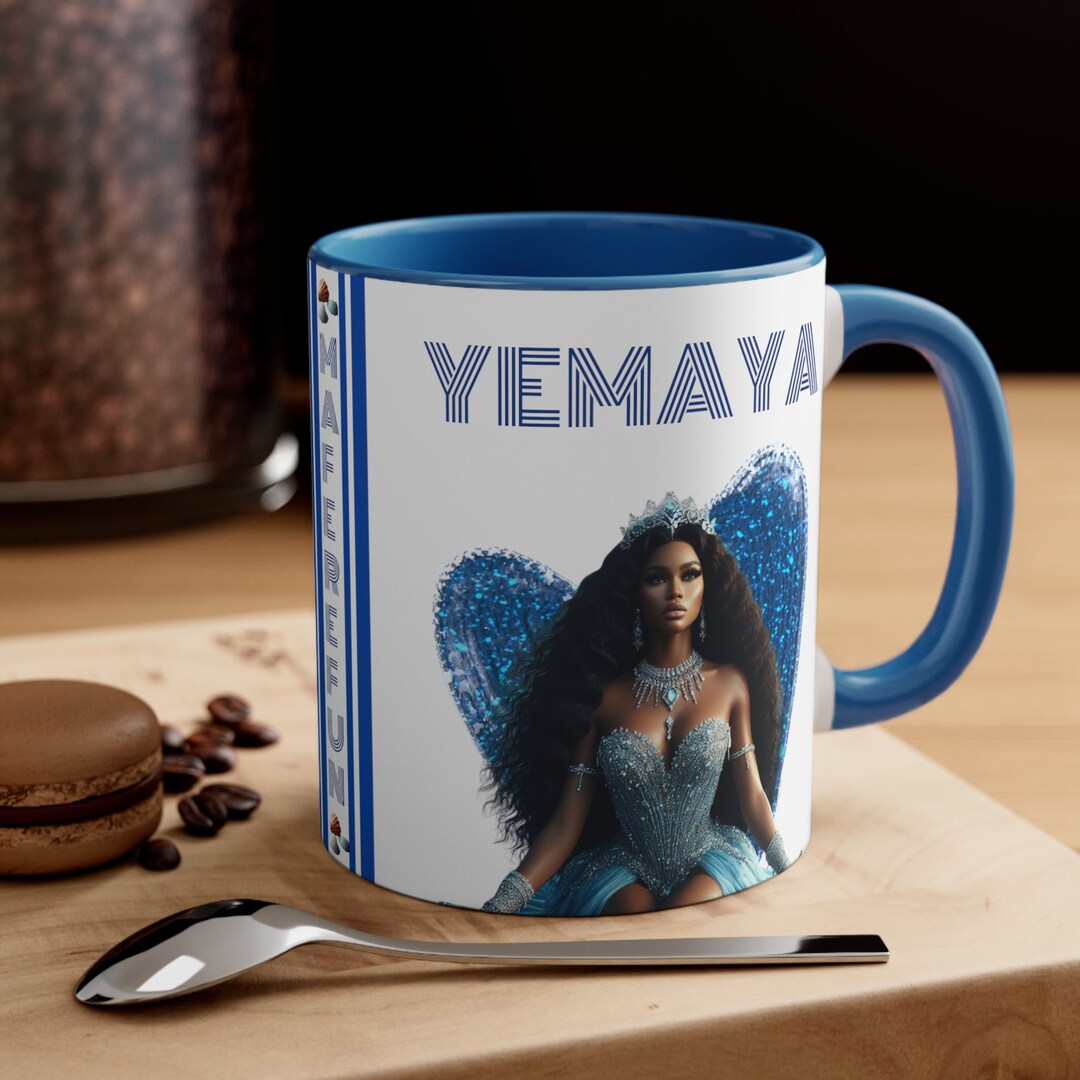 Personalized Blue and White Mug, of the Goddess, Orisha YEMAYA, A Gift ...