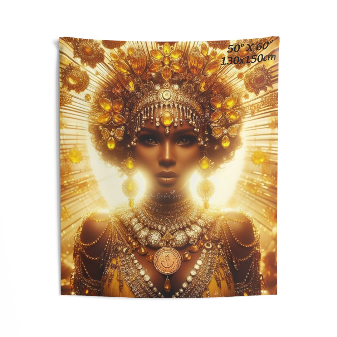 OSHUN 4 Tapestry, Regla De Ocha, Wall Art Tapestries, Throne Cloth ...
